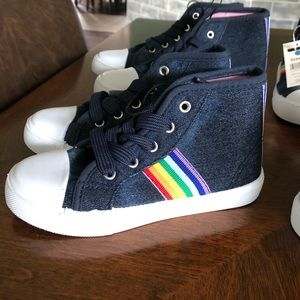 Bobbie Brooks | Shoes | Girls Hightop Bluerainbow Sneakers | Poshmark